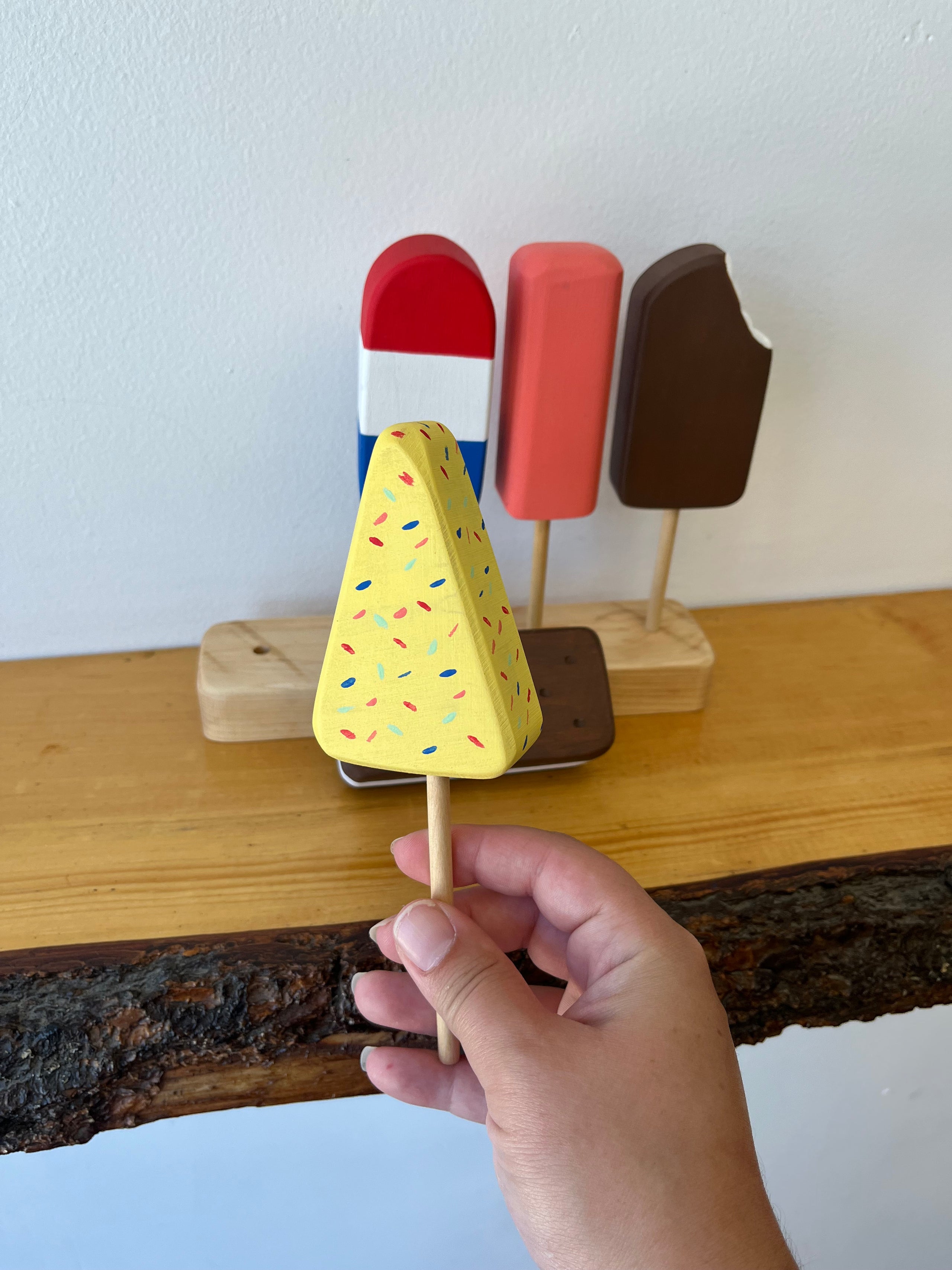 Wooden Ice Cream and Popsicle Set wooden popsicle toy wooden ice cream toy Pretend play open ended toy kitchen play montessori Arbor and Anchor
